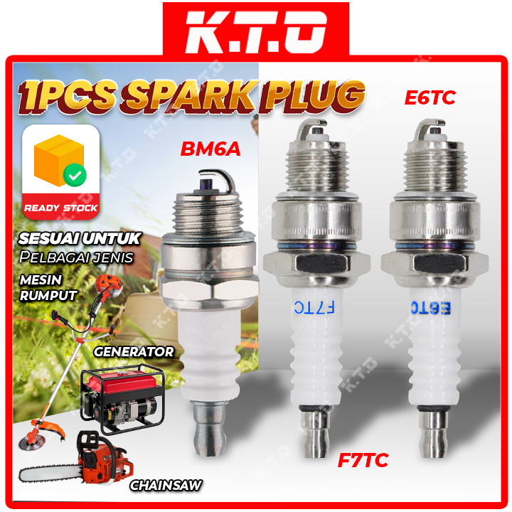 1 Pcs Spark Plug BM6A E6TC F7TC Brush Cutter Lawn Mover Chainsaw Engine Generator / Palam ...