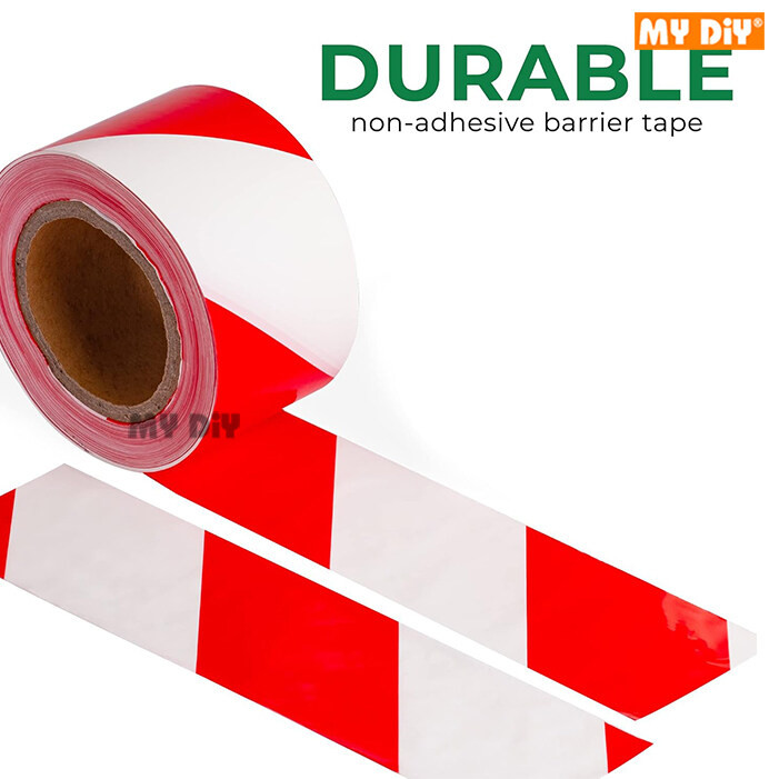 50MM X 100M WARNING TAPE BARRIER TAPE - RED WHITE WARNING TAPE ROLL FOR ...