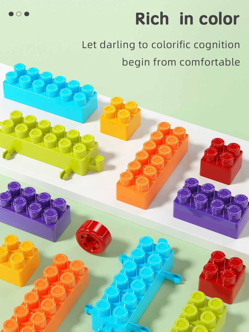 【STEM Educational Gift】Rainbow PVC Building Blocks for Kids 3-6 Years ...