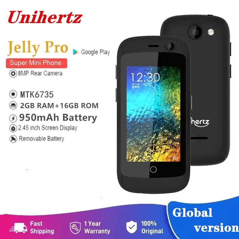 in stock Original new Unihertz Jelly Pro super Mini Smartphone 2GB+16GB Android 7.0 Unlocked ...