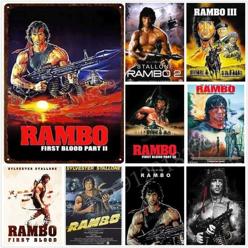 Classic Movie Rambo First Blood Poster Vintage Metal Tin Sign Plate ...