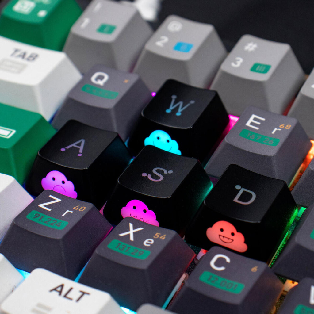 8pcs Backlit Custom Keycap OEM Profile Shine Through Keycap WASD Arrow ...