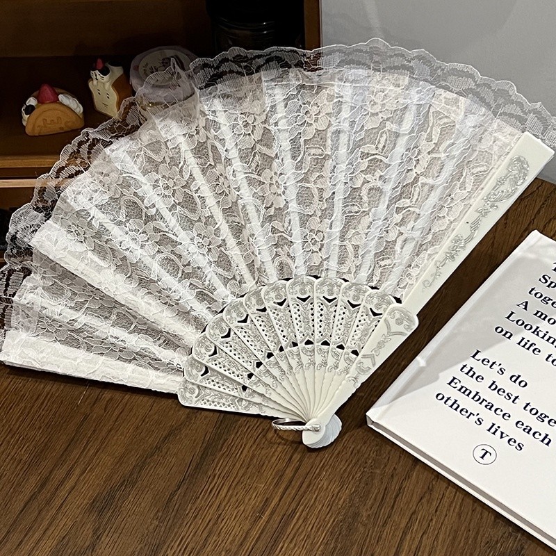 Creative Folding Fan Romantic Lace Hand Fan Simple Photo Props Fans ...