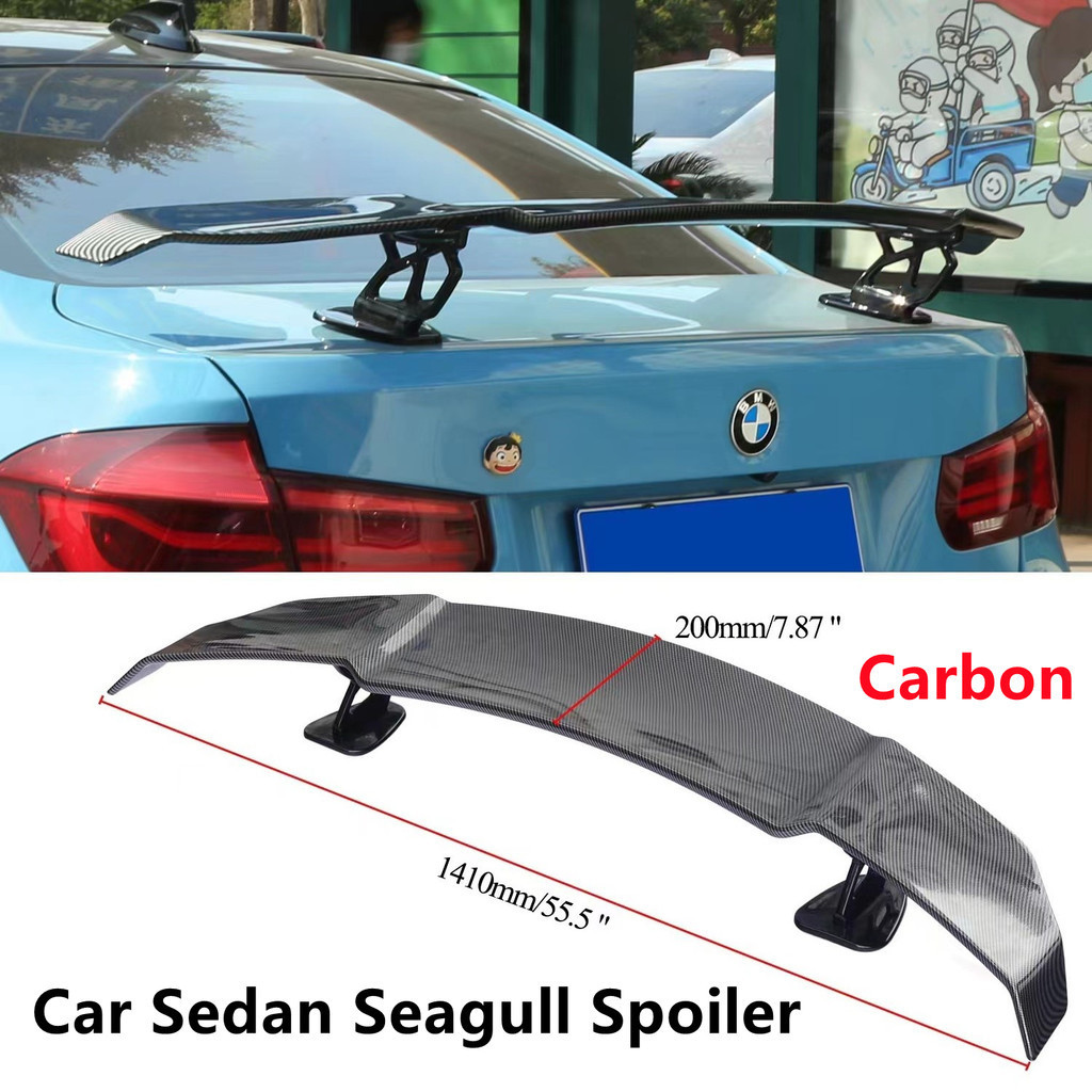 Universal Car Sedan Spoiler Seagull Spoiler Black/Carbon (NO NEED DRILL ...