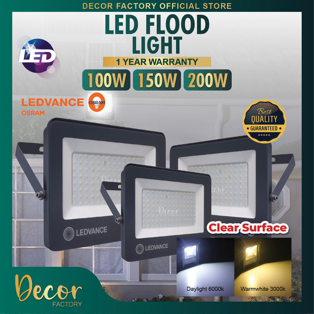 OSRAM LEDVANCE LED Flood Light 100W / 150W / 200W Outdoor LED Spotlight IP65 WeatherProof Lampu ...