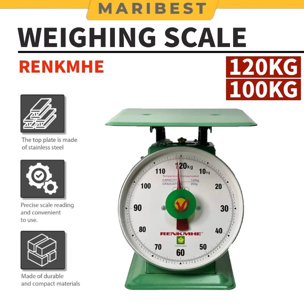 100kg 120kg Commercial Mechanical Weighing Scale Market Kitchen Flat ...