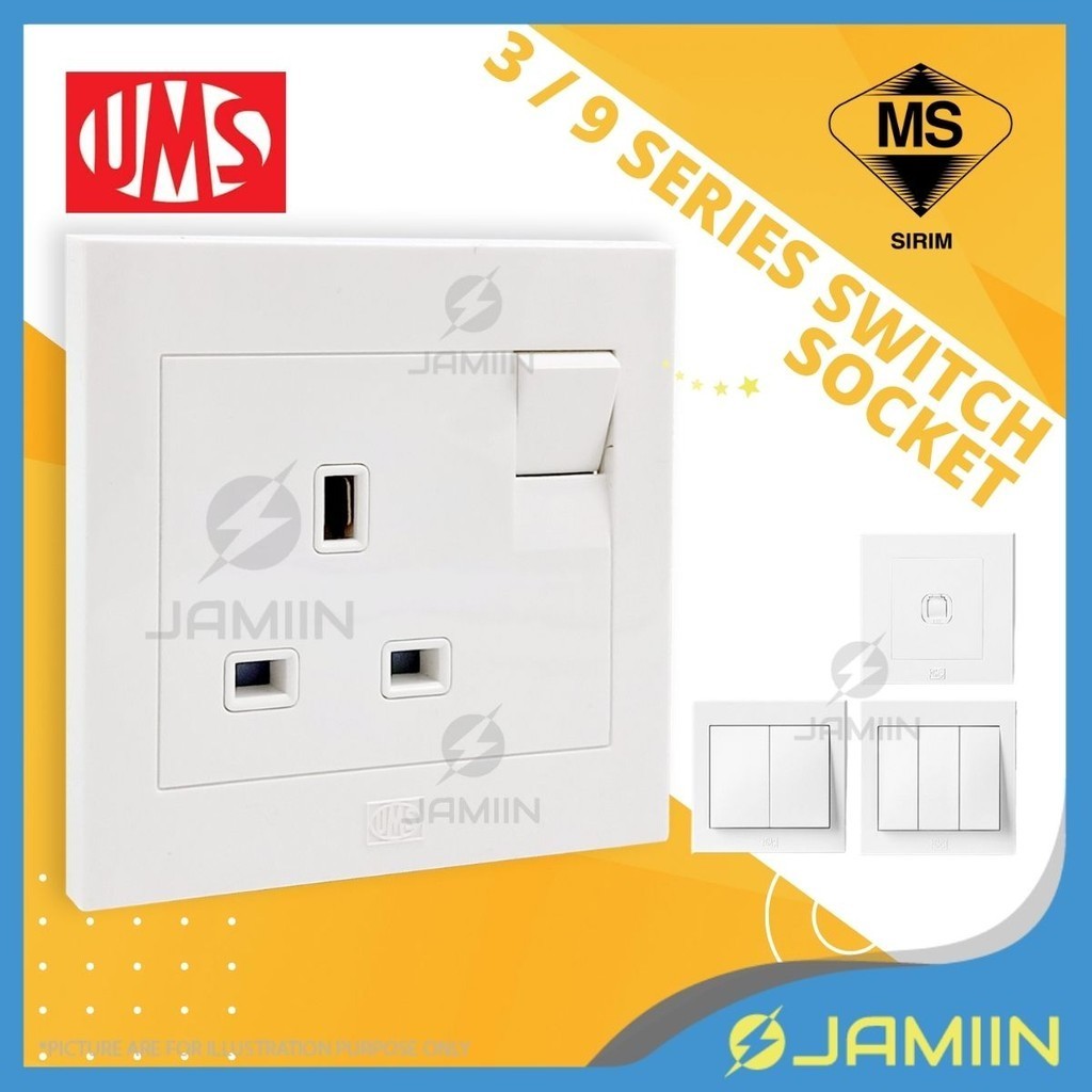 SIRIM UMS 3/ 9 SERIES Switch Socket Extension Outlet Plug Switches ...