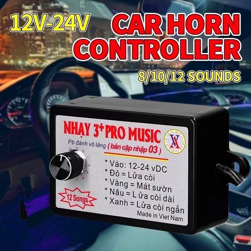 12 sound Car Horn Controller Electric Nhay 3+ Pro Music Rapid Horn ...
