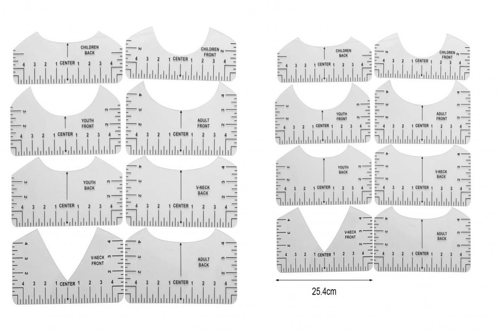 GRH- T-shirt Design Alignment Tool T-shirt Alignment Ruler Set 8pcs T ...