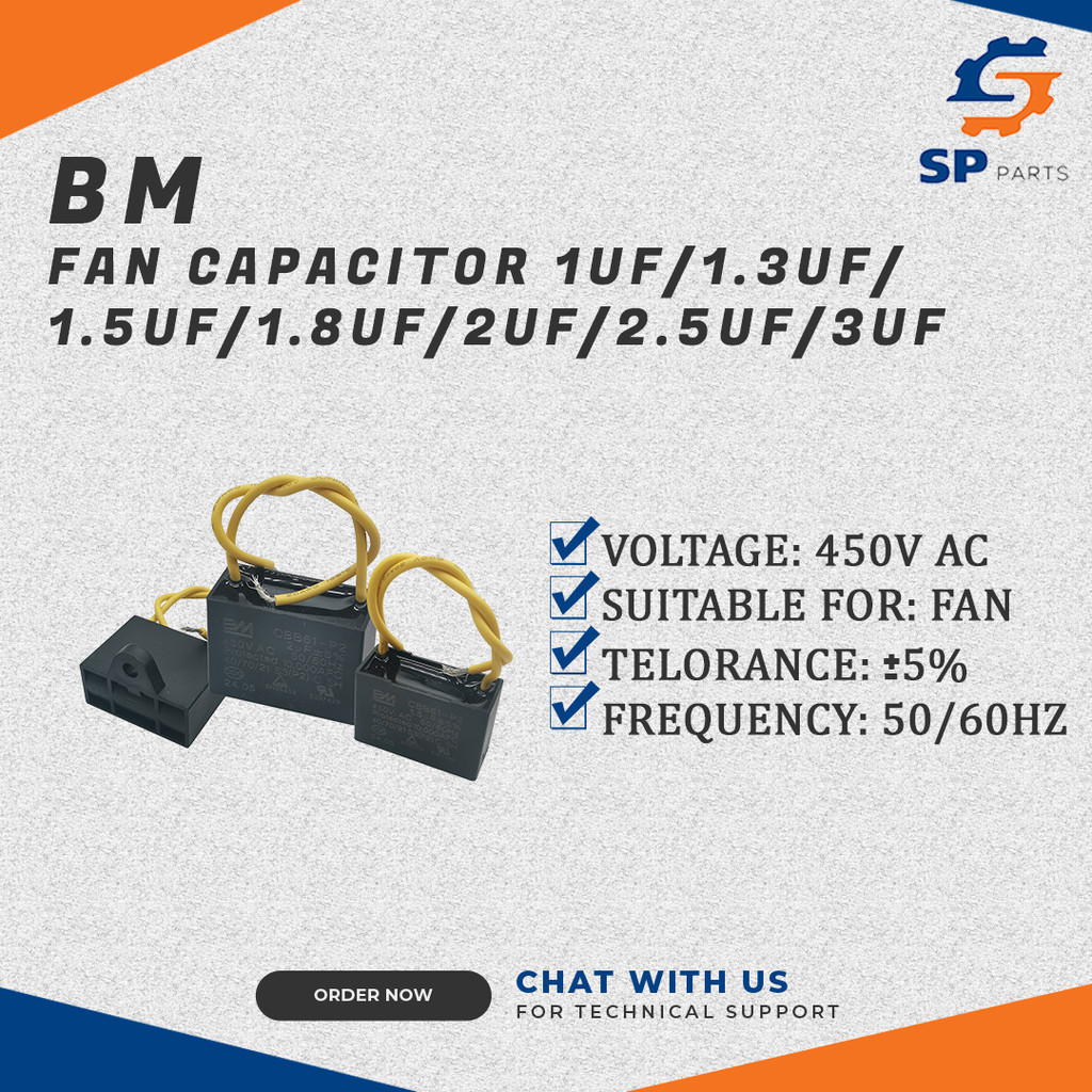 (BM)FAN CAPACITOR CEILING FAN 1UF,1.3UF,1.5UF,1.8UF,2UF,2.5UF,3UF ...