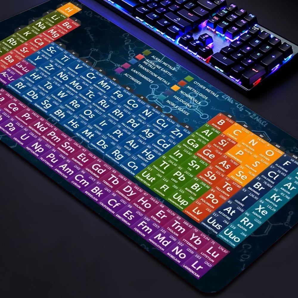 Mausepad 900x400 Large Periodic Table of Chemical Elem Mouse xxl Anti ...
