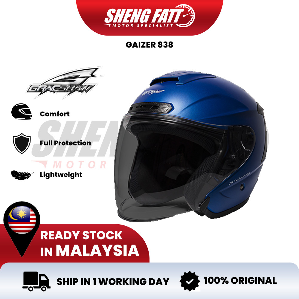 GRACSHAW GAIZER Helmet Motor With Visor Topi Keledar Keselamatan Helmet ...