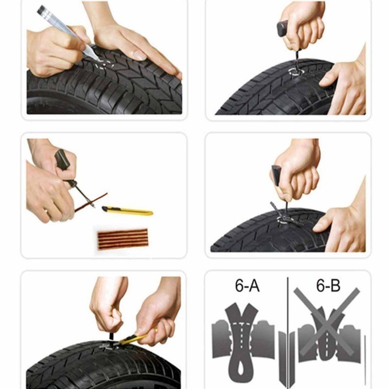 50PCS TYRE REPAIR SEAL STRIP STRING CAR MOTORCYCLE MOTOR MOTOSIKAL ...