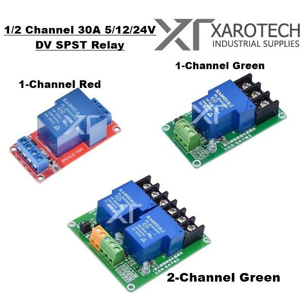 1/2Channel 30A 5/12/24V DC SPST Relay Module Single Way Optocoupler ...