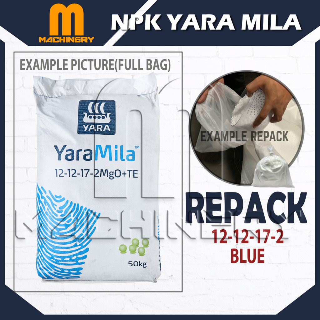 (REPACK) M.Machinery NPK YaraMila 12-12-17-2MgO+TE BLUE 1KG 2KG 5KG ...