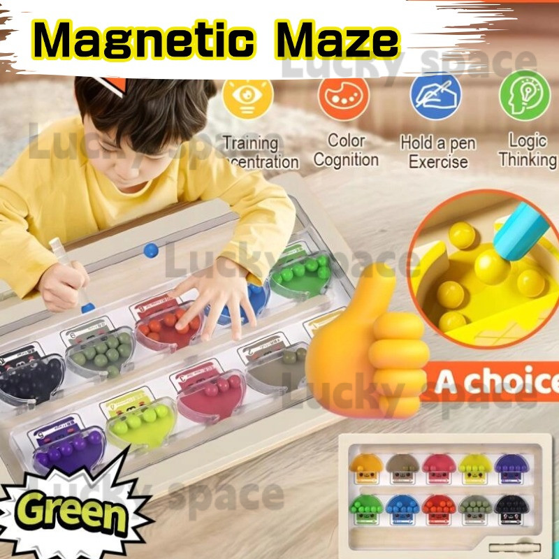 Magnetic Maze Toys For Kids Boy Girl Matching Color Number Sorting Maze ...