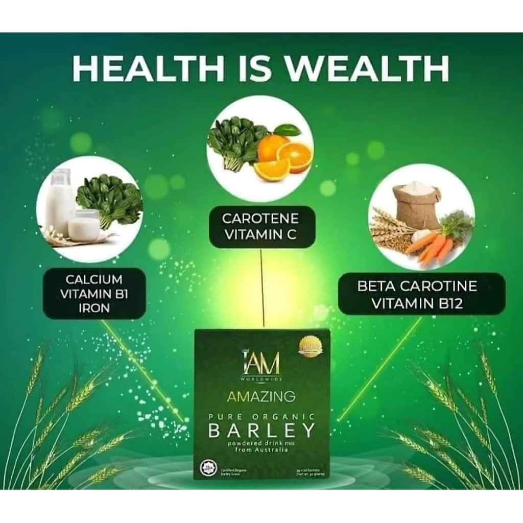 I AM Worldwide Pure Organic Barley – 10 Sachets of Premium Australian ...