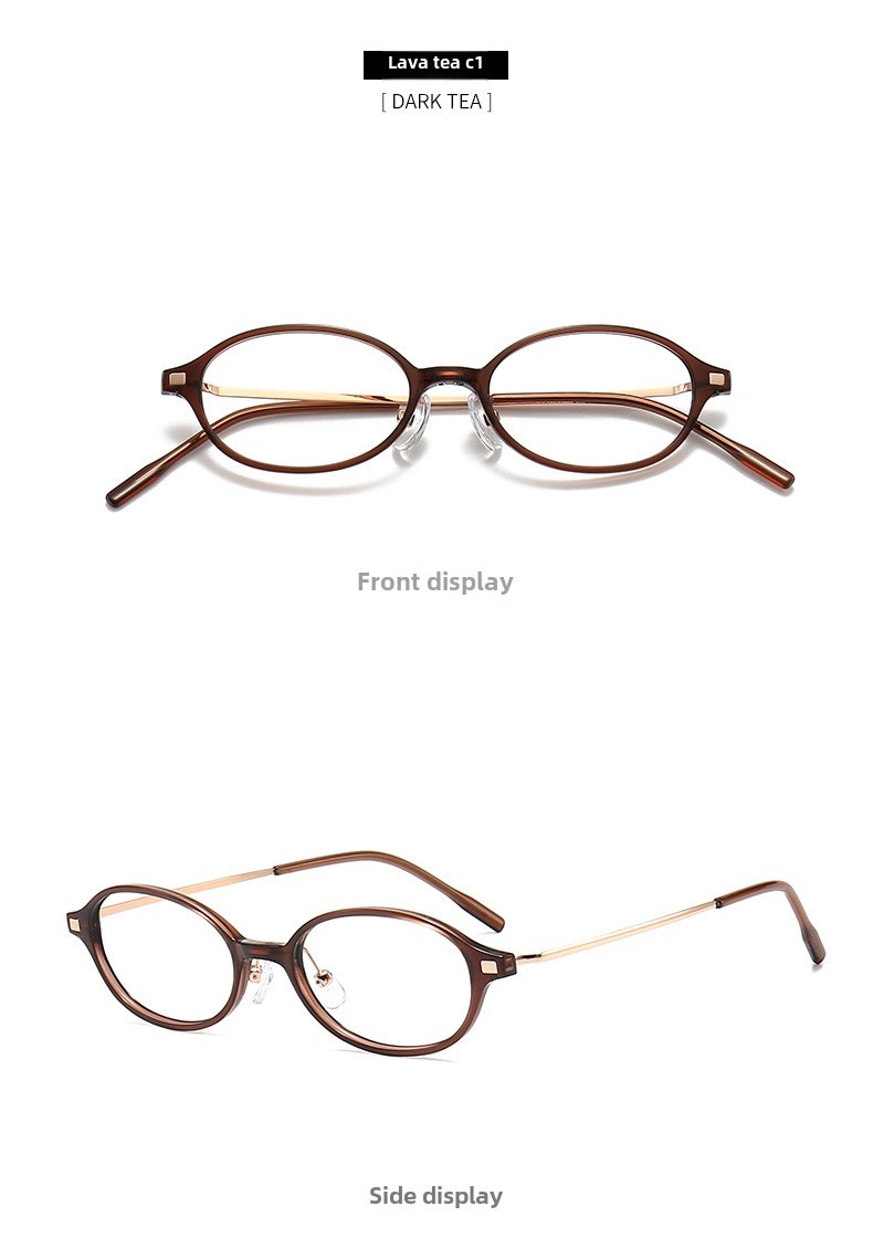 Flat Glasses Round Oval Glasses Frame Frame Unique Design Gradient ...