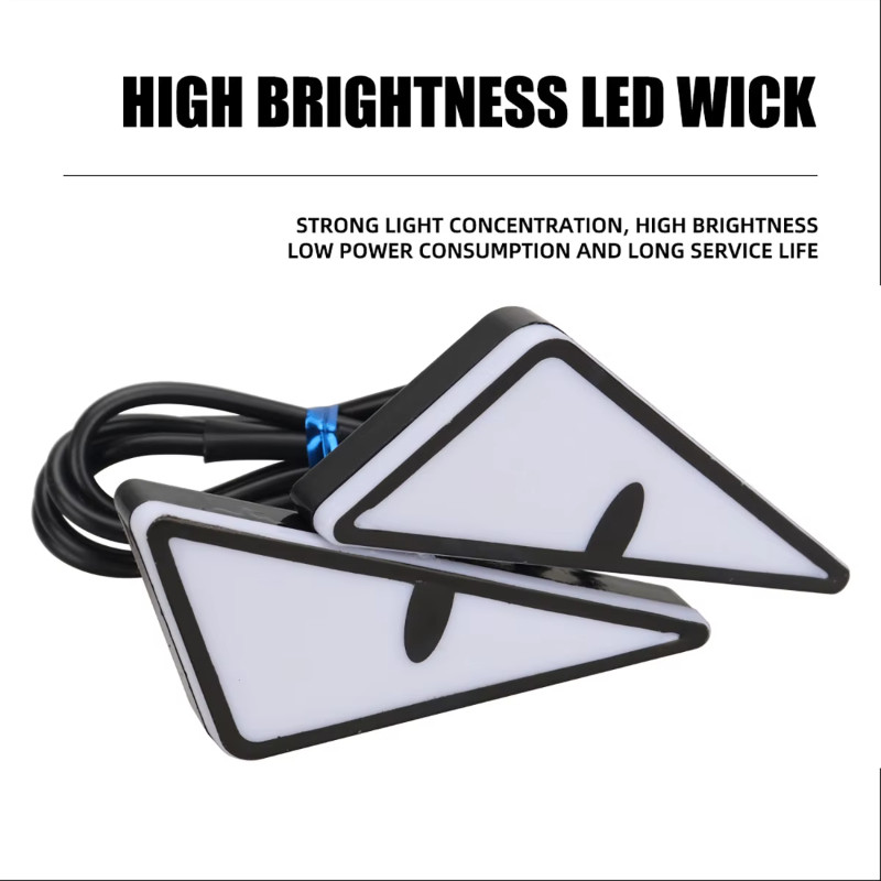 1 Pair Motorcycle Led Demon Eye Light Semicircle/Triangle Eye Turn ...