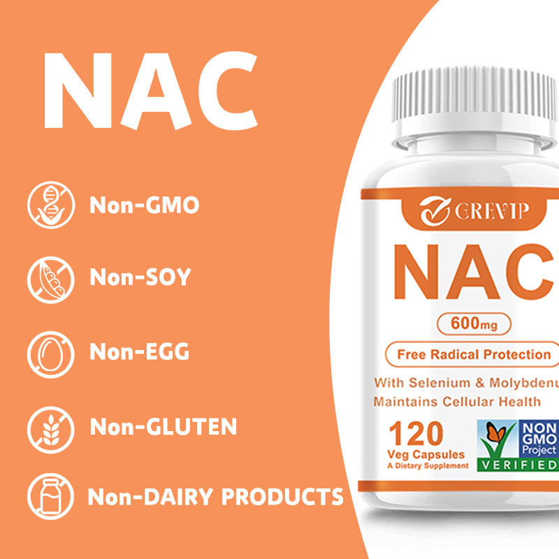 GREVIP NAC 600 mg vegetarian capsules support healthy liver and lungs ...