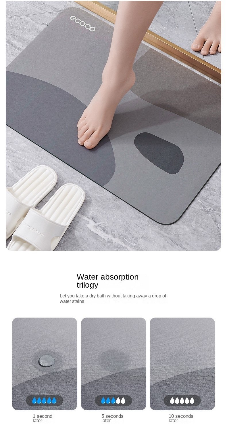 LODER ECOCO Luxury Bathroom Floor Mat - Ultra Soft and Water-absorbent - Non-slip (Size 40 x 60 ...