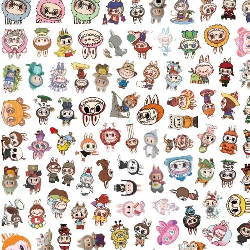 50 Sheets Cute Cartoon labubu labubu Stickers Phone Case Computer ...