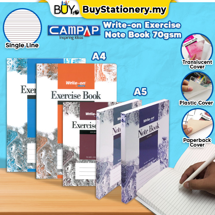 Campap Write On Buku Nota A5 A4 Exercise Book Notebook 70gsm 80 100 120 ...