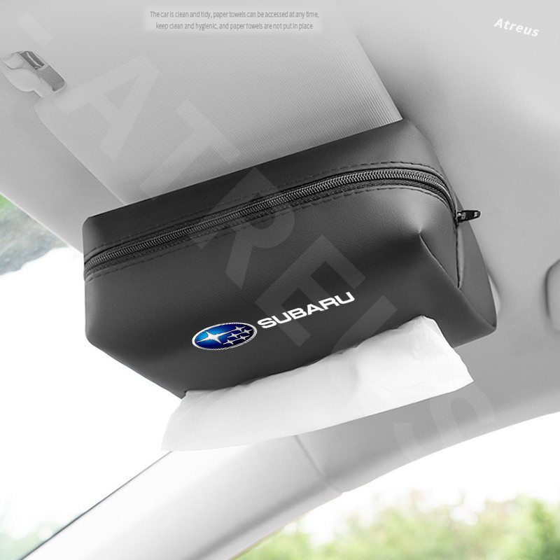 Subaru Car Seat Back Leather Tissue Box Holder Auto Sun Visor Tissue ...