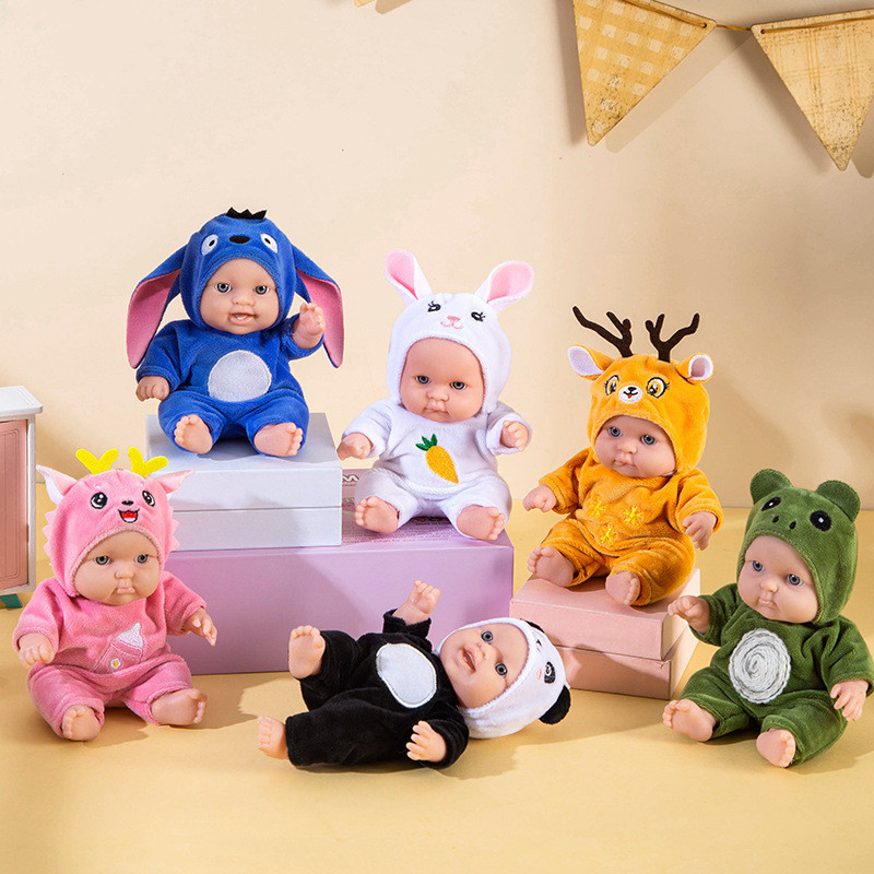 Plush 8-inch Heartwarming Reborn Doll Frog Baby Realistic Toy Girls ...