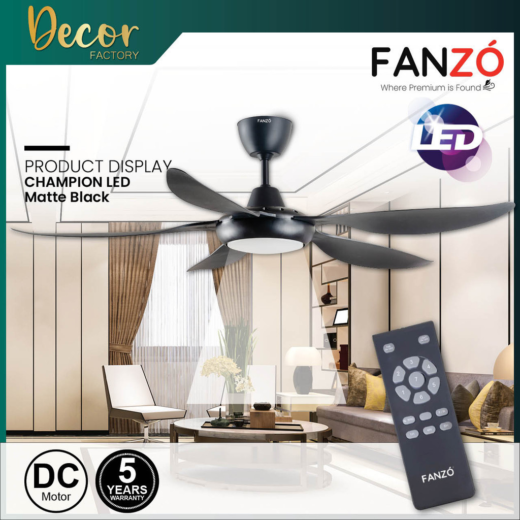 FANZÓ Fan FANZO CHAMPION LED Fan [NEW2024] 56" 5 Blades 7 Speed DC ...