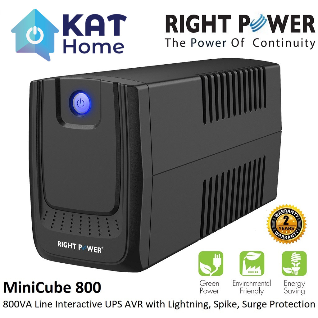 RIGHT POWER MINICUBE 800 800VA LINE INTERACTIVE UPS WITH BUILT IN AVR ...