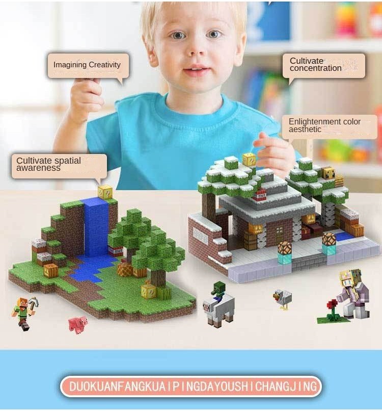 Minecraft my world magnetic cube building blocks DIY peripheral magnet ...