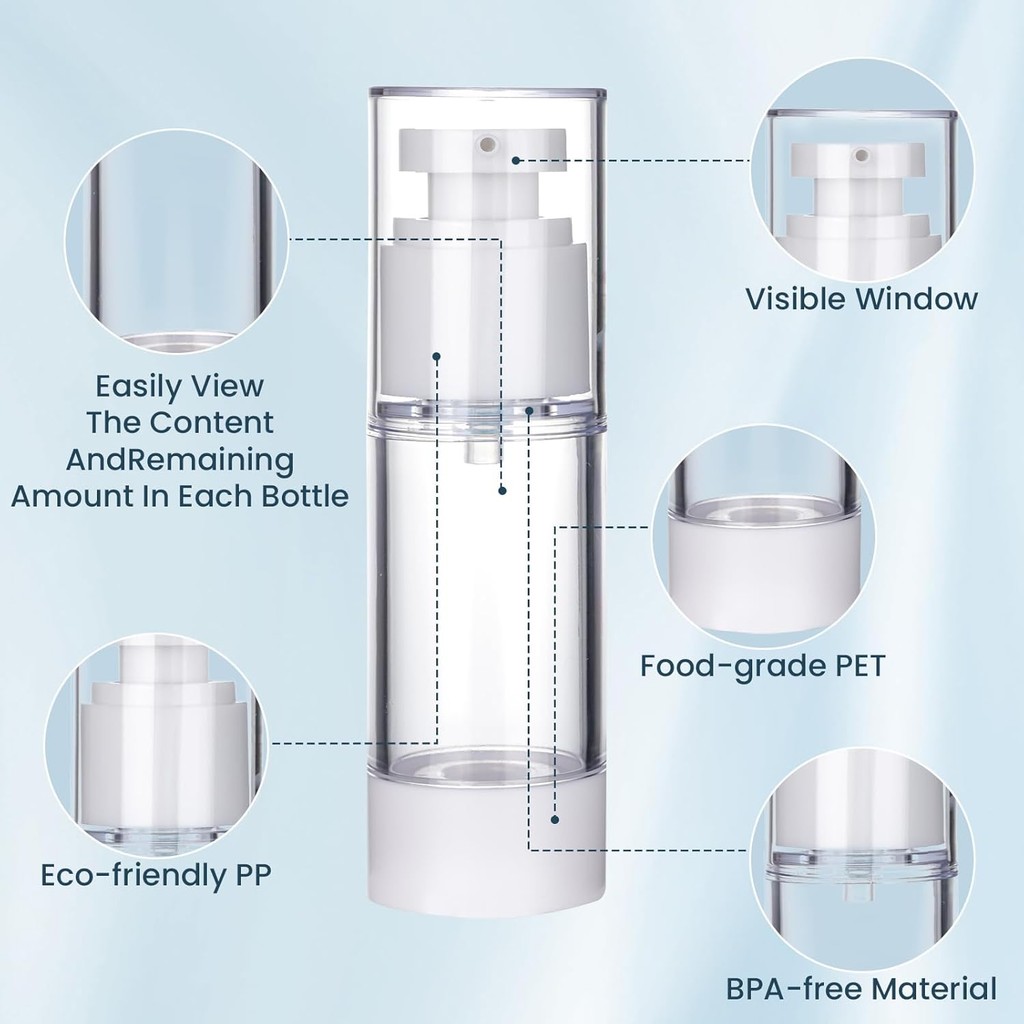100ML Vacuum Pump Bottle Lotion Dispenser Refillable Airless Lotion ...