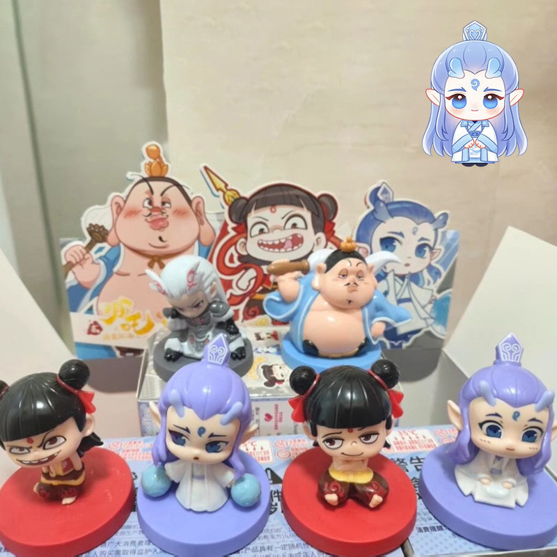 Nezha Figurines Toys Cartoon Aobing Aoguang Desktop Ornament Kids ...