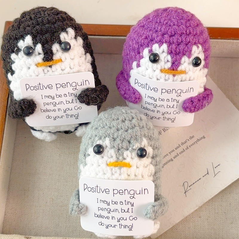 Positive Energy Penguin Doll With Card - Emotional Support Craft - Mini ...