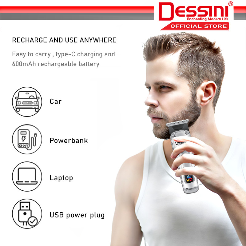 DESSINI ITALY USB Rechargeable Hair Trimmer Clipper Shaver Cutter ...