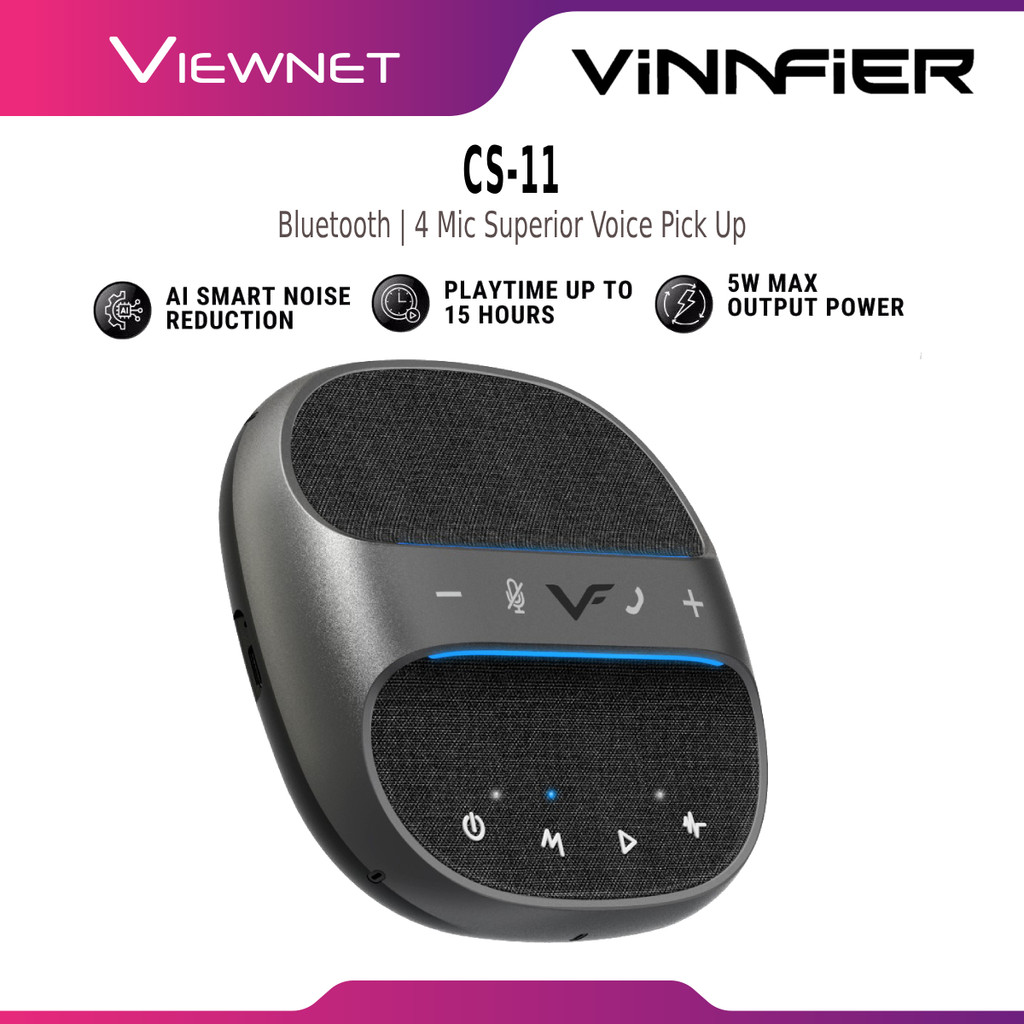 VINNFIER CS-11 CONFERENCE SPEAKER & MICROPHONE BLUETOOTH SPEAKERPHONE ...