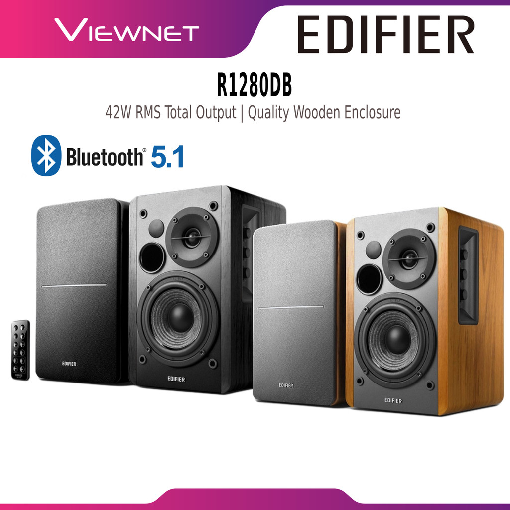 EDIFIER R1280DB BLUETOOTH POWERED BOOKSHELF SPEAKER STUDIO QUALITY ...