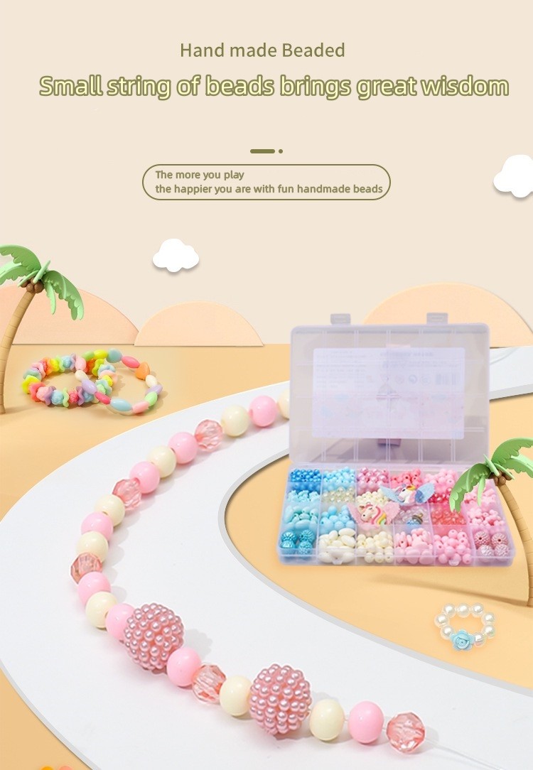 DIY Beads Set Children Handmade Beading Girls Beaded Educational Toys ...