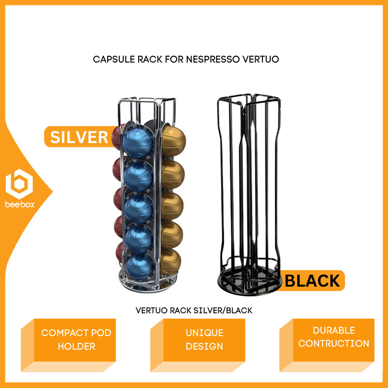Capsule Rack (BLACK/SILVER) For Nespresso Vertuo - VERTUORACK | Shopee ...