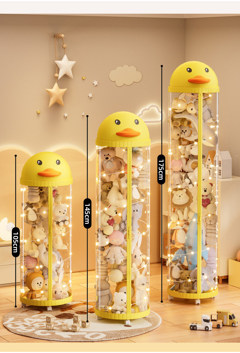 Zipper Type Plush Doll Storage Bucket Children Doll Doll Artifact Doll ...