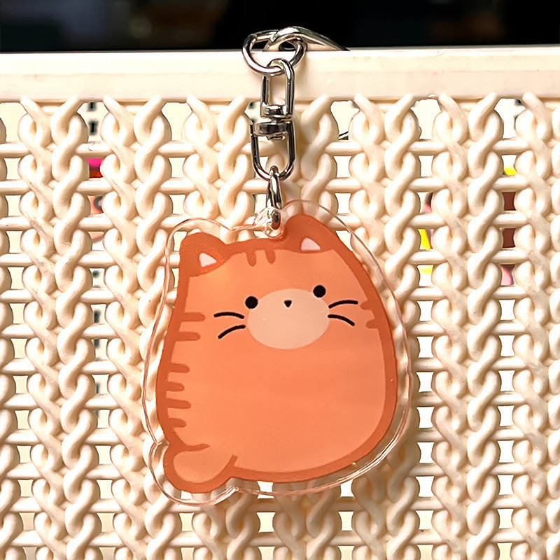 Cartoon Cat Key Chain Cute Kitty Keyring Acrylic Backpage Accessories ...