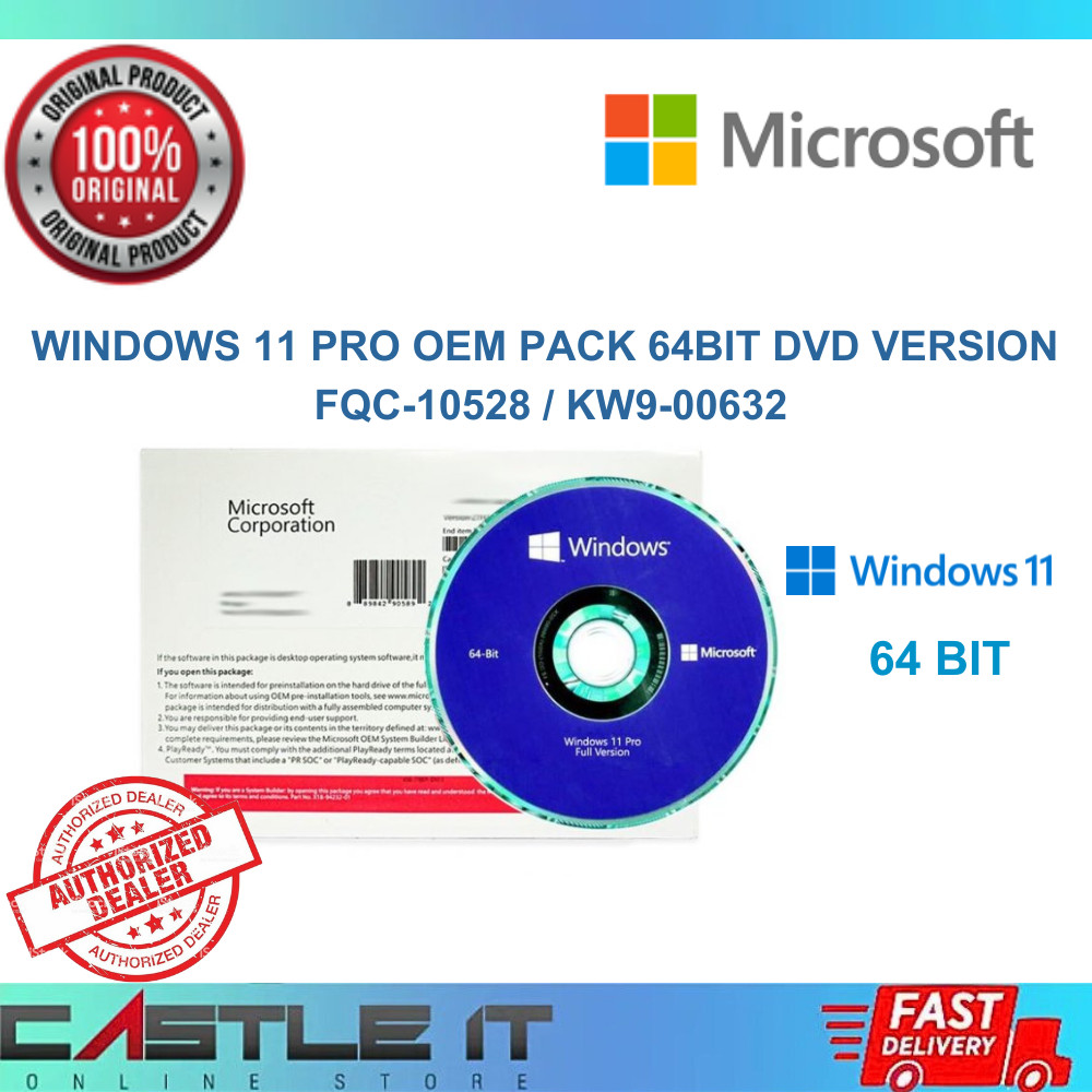 Microsoft WINDOWS 11 PRO Professional OEM PACK 64BIT DVD Version ...