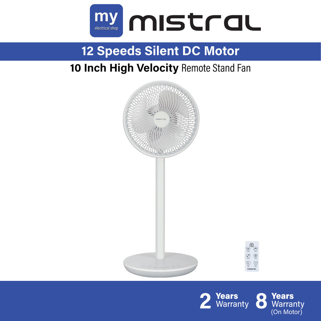 Mistral 10 Inch High Velocity Stand Fan MHV998R Silent DC Motor ...