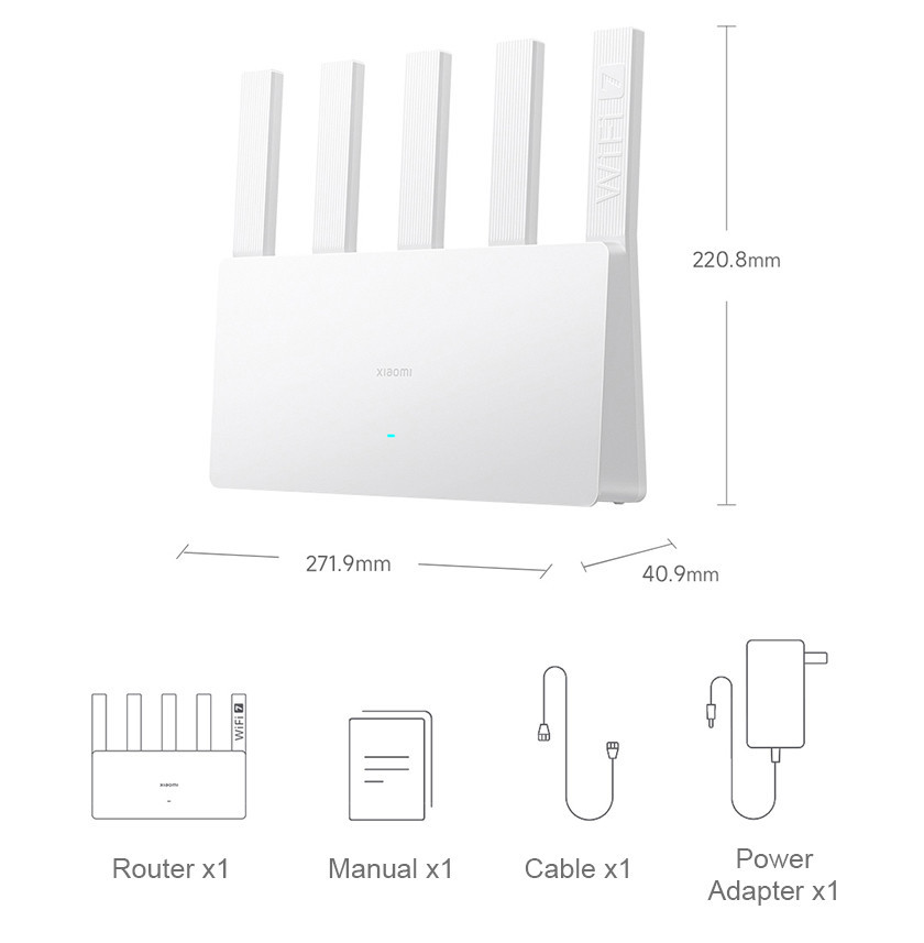 Xiaomi BE5000 Router WiFi 7 MLO 2.4GHz 5.0GHz Dual Band WiFi 7 512MB ...