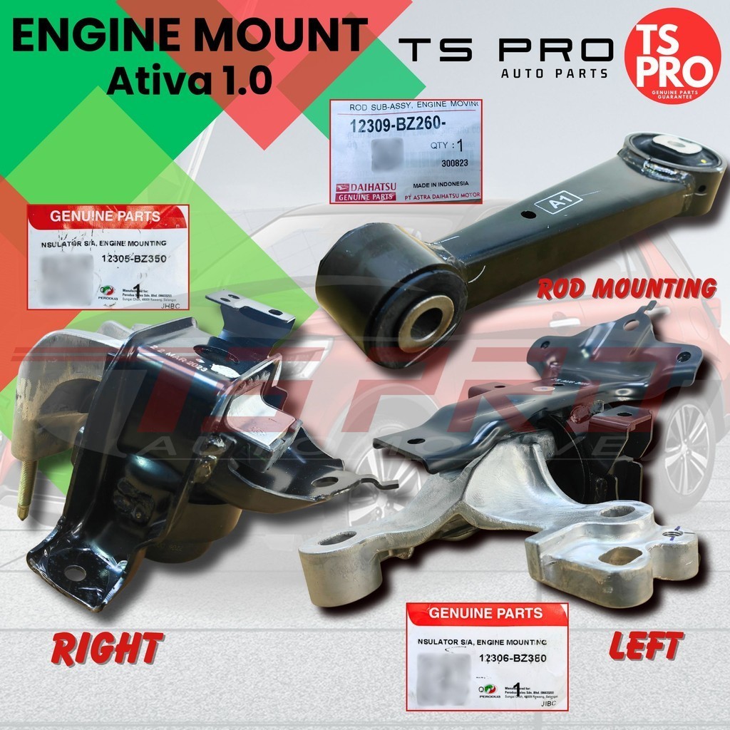 Perodua Ativa 1.0 Genuine Engine Mounting Pemasangan Enjin Left 12306 ...