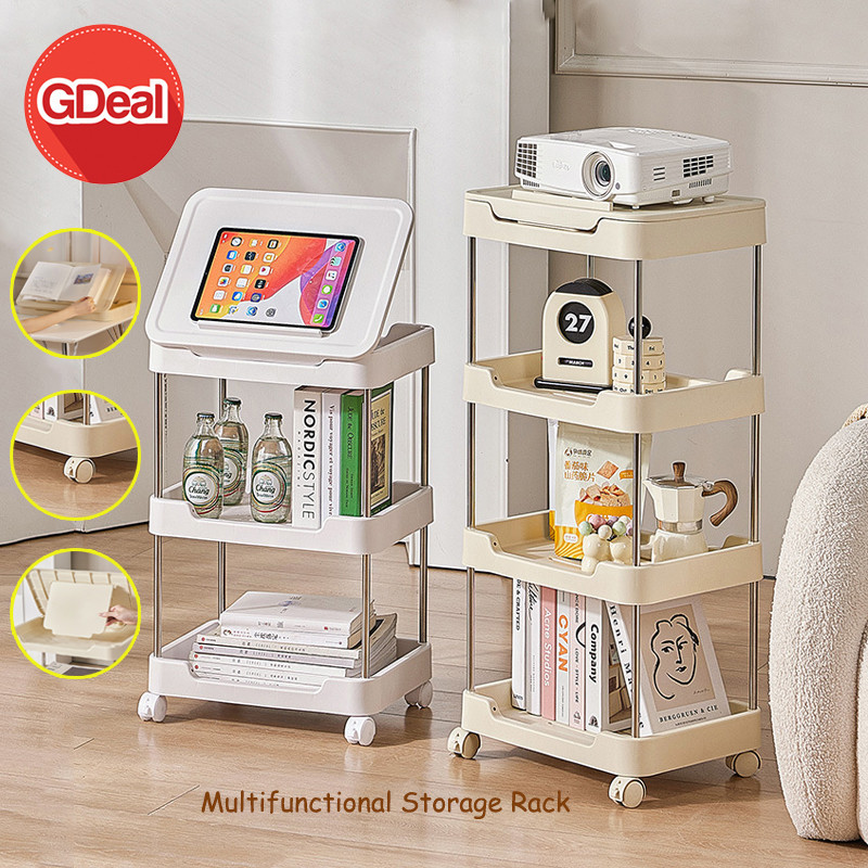 GDeal 3/4 Layer Storage Rack Multifunctional Adjustable Height Reading ...
