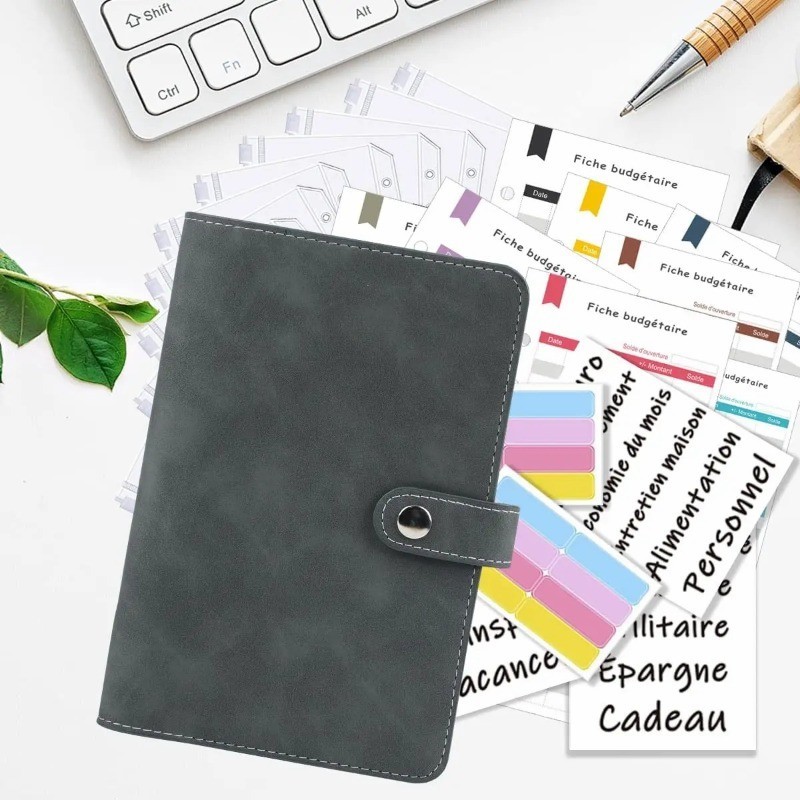 Binder Budget Planning Notebook Set - A6 Binder DIY Planner PU Leather ...