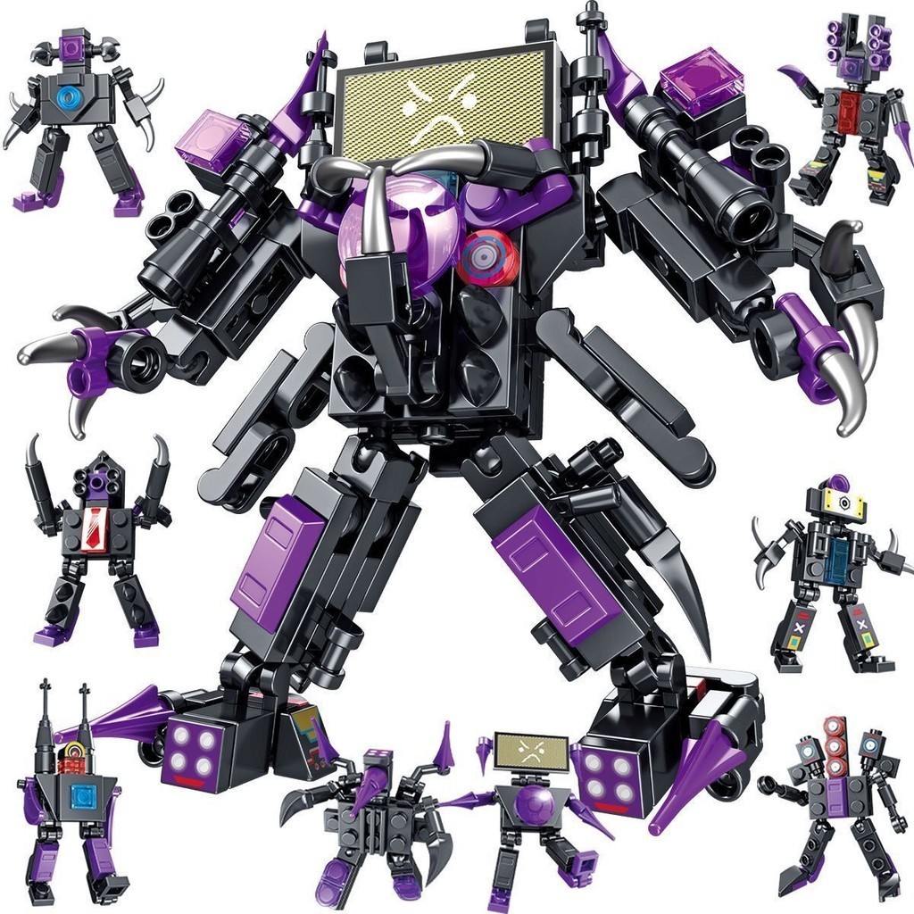 (8 in 1)Titan Monitor TV Man Speaker Skibidi Toilet Minifigure ...