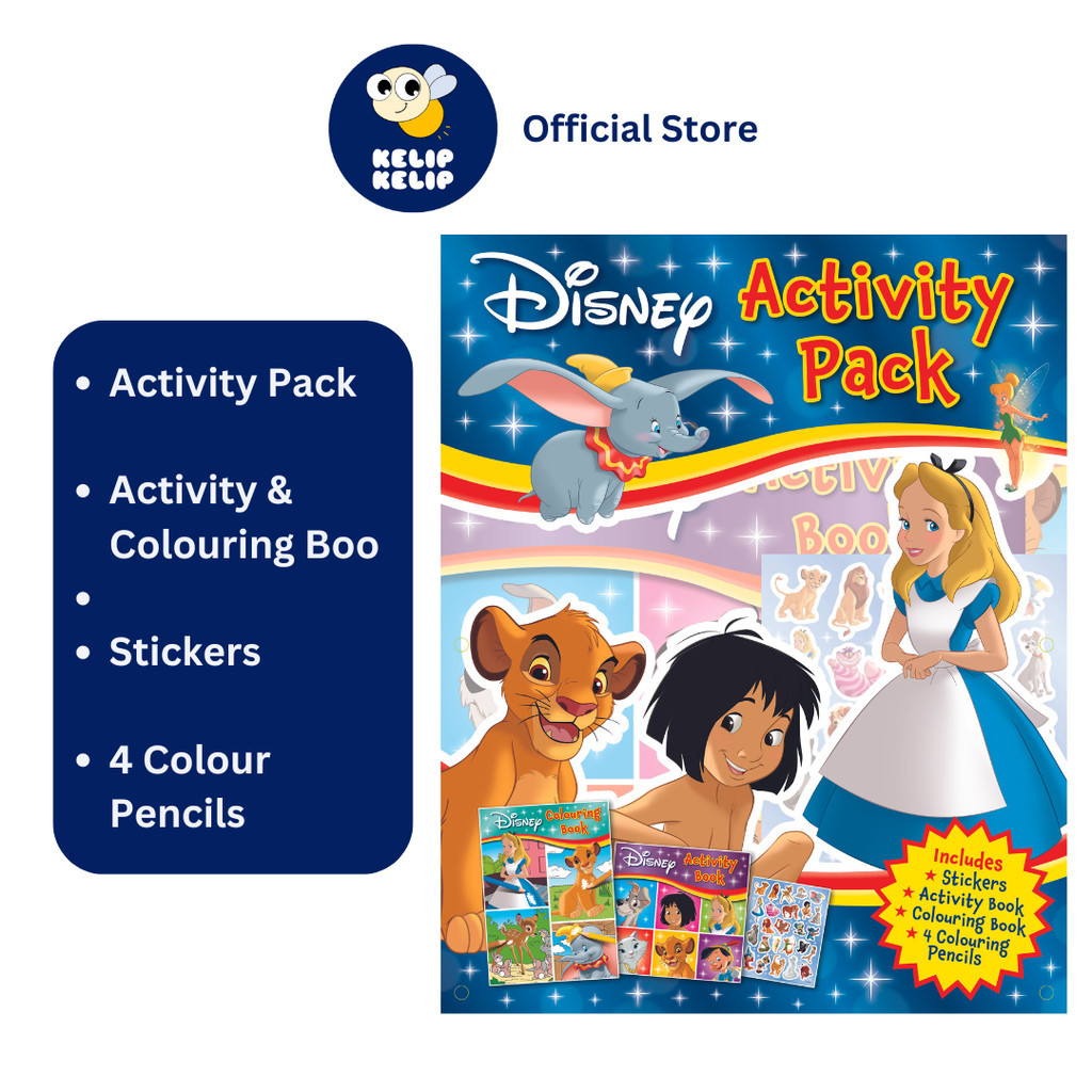 Disney Activity Pack with Colouring & Activity Book & Stickers & 4 ...